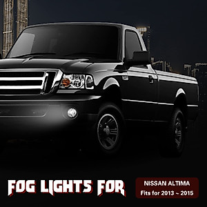 RP Remarkable Power, Fits For 2007-2013 Expedition / 2008-2011 Ranger Chrome Fog Lights Only with H10 12V-42W Bulbs FL7122 Bumper Lamps Kit OE Style Clear