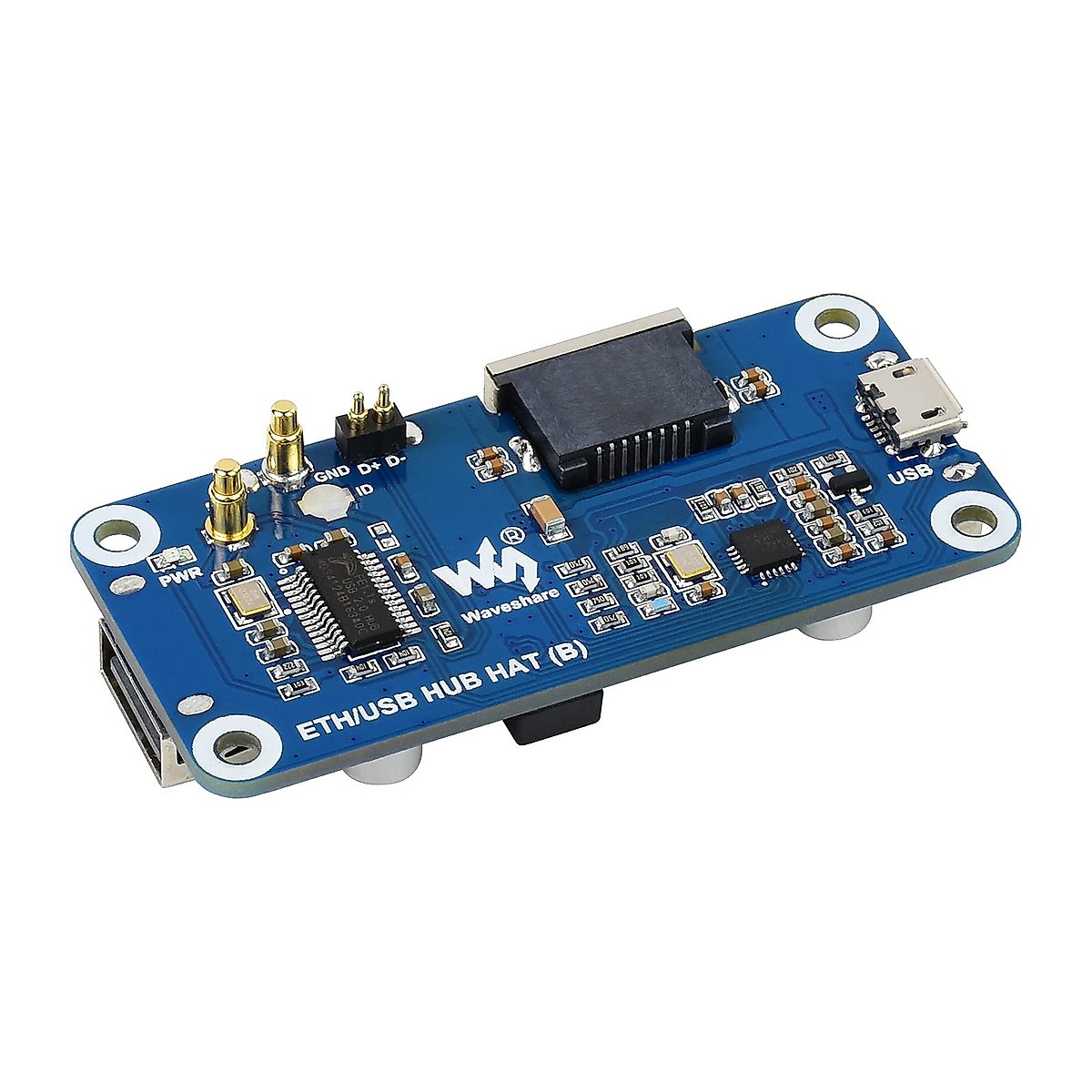 Ethernet/USB HUB HAT for Raspberry Pi 4 B/3 B+/3A+/2B/Zero/Zero W/Zero WH, with 1x RJ45 10/100M Ethernet Port, 3X USB 2.0 Ports Compatible with USB 2.0/1.1