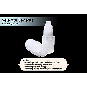 Selenite Crystal Towers for Reiki, Healing, and Energy Charging | Made in Morocco | Selenite Iceberg Charging Towers Crystal Skyscraper (4 Inch (Pack of 1))
