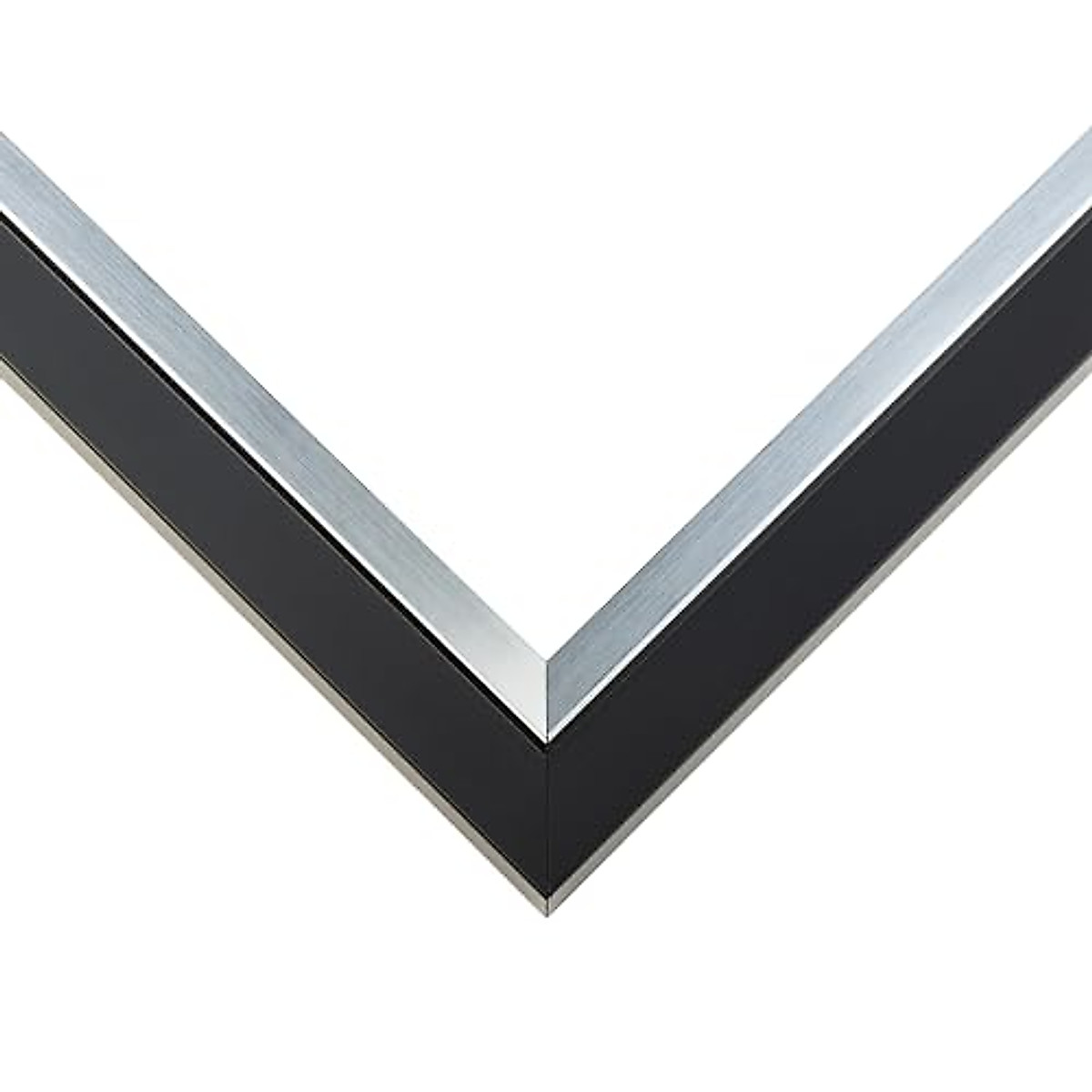 8x32 Frame Black & Silver Solid Wood Picture Frame Width 1.25 Inches | Interior Frame Depth 0.75 Inches | Carter Contemporary Photo Frame Complete with UV Acrylic, Foam Board Backing & Hanging