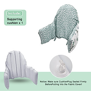 High Chair Cushion, for IKEA High Chair Cushion, Cushion High Chair, for IKEA Highchair Cushion for IKEA Antilop Highchair, Built-in Inflatable Cushion, Baby Sitting More Comfortable (Fresh Leaf)