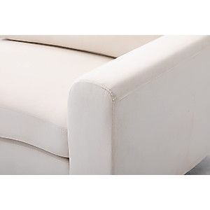 Legend Vansen Velvet Symmetrical Modular U Shaped 4 Seats Sofa Corner Curved couches Sectional, 136" Wide, Beige