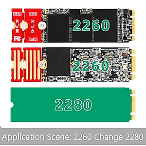 RingBuu - Extended Bracket, M2 M2PLUS NGFF NVME M.2 Extended Transfer 2230, 2242, 2260, 2280 Aircraft M2 Change Long Size NVME NGFF M.2 U.2 M3 M.3 SSD