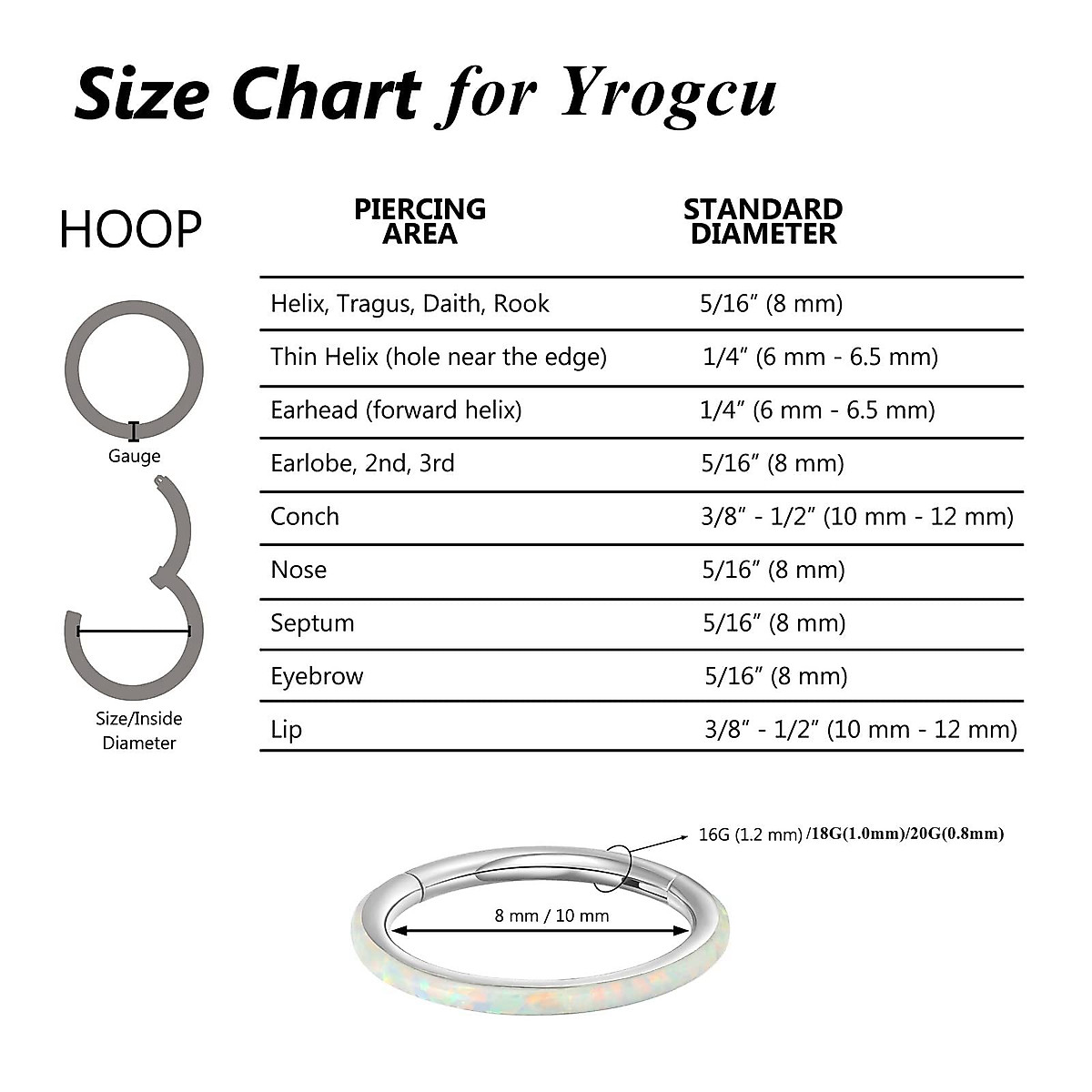 Yrogcu 20G Gold 12mm Hinged Nose Ring Hoop Double Row Diamonds Septum Piercing Jewelry Cartilage Earrings Stainless Steel Helix Earring Hoop Daith Lip Eyebow Belly Ring with Shiny Clear CZ