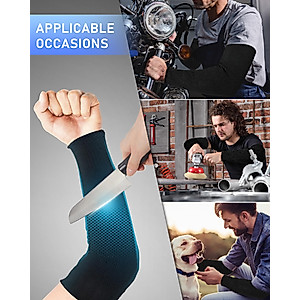 Geyoga 2 Pairs Cut Resistant Sleeves Thin Arm Protectors Arm Guard for Thin Skin and Bruising Arm Sleeves for Men Women (Black)