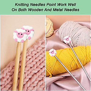 Yzzyemn 20 pcs Knitting Needle Stoppers Point Protectors Knitting Accessories and Supplies Knitting Tools Knitting Starter kit Beginner for Knitting Gifts