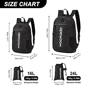 WOOMADA Packable Hiking Backpack, 35L 40L Lightweight Water Resistant Nylon Backpack Outdoor Travel Hiking Daypack（35L-Summer Leaf）