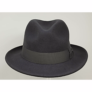 Swift - Fedora - Lightweight - 100% Wool Felt - Crushable for Travel - Water Resistant - Snap Brim - Dark Grey 58cm