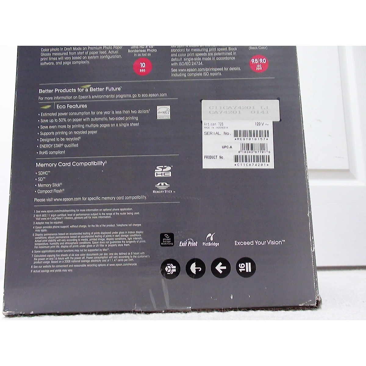 Epson Artisan 725 Color Inkjet All-In-One (C11CA74201)