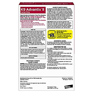 K9 Advantix II Large Dog Vet-Recommended Flea, Tick & Mosquito Treatment & Prevention | Dogs 21 - 55 lbs. | 6-Mo Supply