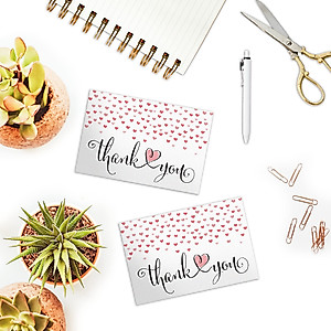 Pro Supply Global (50) Count of 4x6 Fading Hearts Thank You Insert Cards