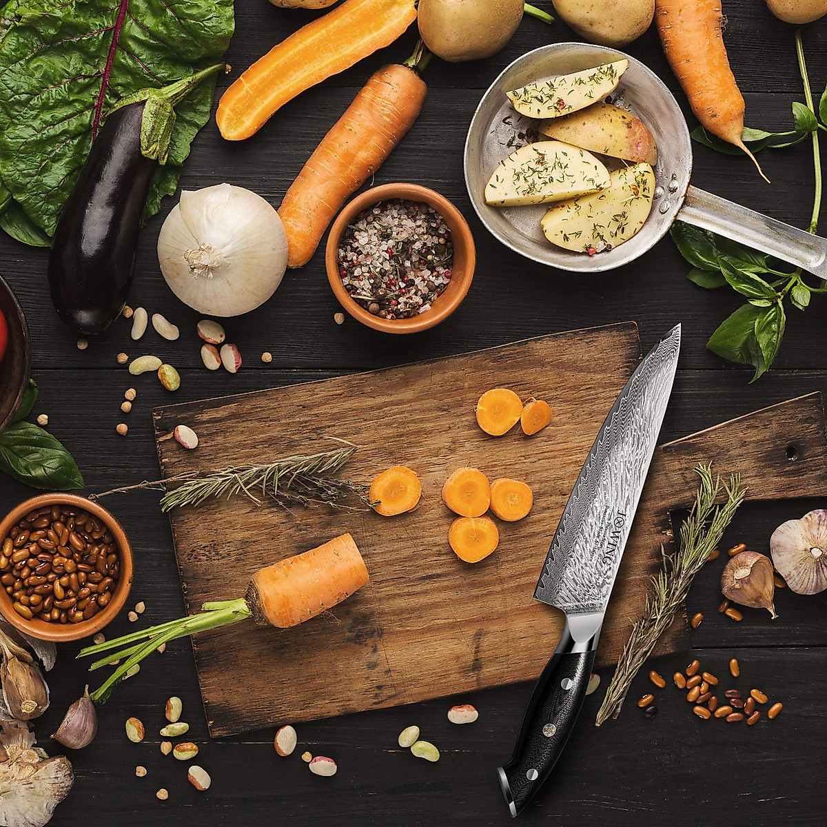 8 Inch Ultra Sharp Phoenix Series Damascus Chef Knife with G10 Full Tang Handle, Professional Handmade 67 Layers Damascus Steel VG-10 Core Gyutou Kitchen Knife