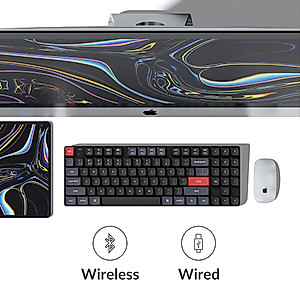 Keychron K13 Pro Ultra-Slim Wireless QMK/VIA Custom Mechanical Keyboard, Programmable Macro 80% Layout White Backlit Low Profile Gateron Brown Switch Bluetooth/USB Wired for Mac Windows Linux