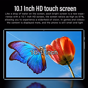 10.1 Inch Tablet, Octa Core CPU 4G Calling 5G WiFi Tablet with Keyboard, 8GB RAM 256GB ROM 2 in 1 Tablet for Android 12 for Office, Business, Gaming 100‑240V Blue (US Plug)