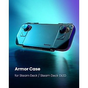 tomtoc Armor Case for Steam Deck/OLED, Steam Deck Hard Shell, Slim Portable Travel Carry Case, Shock-proof, Charging Convenience, with Military Grade Protection, Protective Cover
