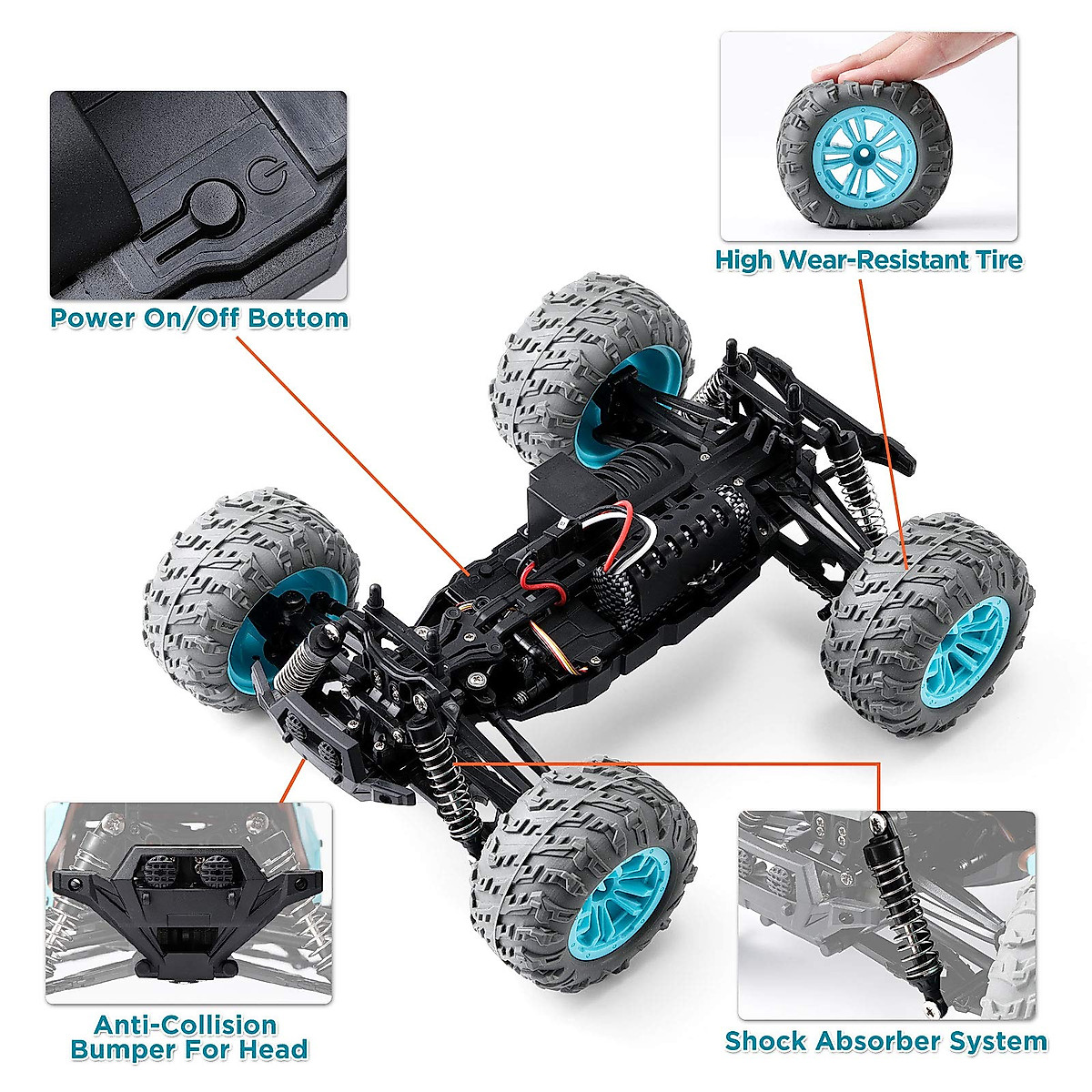 SainSmart Jr. 1:14 Off Road RC Car, 4WD Remote Control High Speed Rock Crawler for Boy Kids Adults