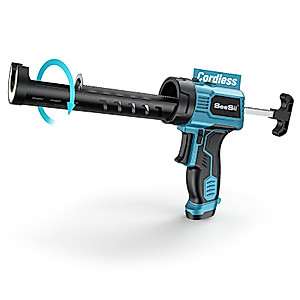 Seesii Electric Caulking Gun, Lightweight & Cordless Caulking Gun with LED Light, Labor Saving AA Battery Power Caulk Gun, 10oz Cordless Caulk Gun for Filling, Sealing (Battery Not Included)(Blue)