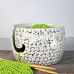 FGYZYP Resin Yarn Bowl, Sheep Knitting Bowl, Decorative Yarn Ball Holder, Handmade Craft Knitter Storage Supplies Organizer Crocheting Accessories for Mothers Day Christmas Day Gifts