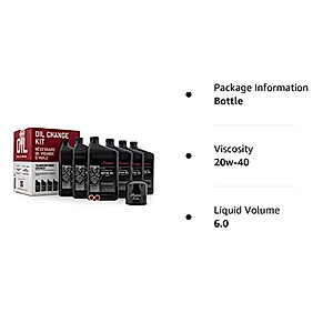 Polaris Thunderstroke Oil Change Kit, Fits 111 and 116 engines, Part 2889311, 6 Quarts of 20W-40 Semi-Synthetic Motor Oil, 1 Filter & 2 Washers