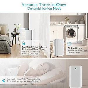 Ukoke 1750 Sq. Ft Ukoke Portable Dehumidifier for Medium Spaces | Efficient 32 Pints/Day Dehumidification, 3 Smart modes, Auto Drainage | Whisper-Quiet, Ideal for Basements, Bedrooms, RV