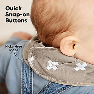 8-Pack Organic Baby Bandana Drool Bibs – Stylish Unisex Bandana Bibs - Super Absorbent Bandana Drool Bibs – Gentle Teething Bibs for Infants - Organic Cotton Baby Bib (Basics)