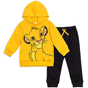 Disney Lion King Simba Toddler Boys Fleece Pullover Hoodie and Pants Outfit Set Yellow/Black 5T