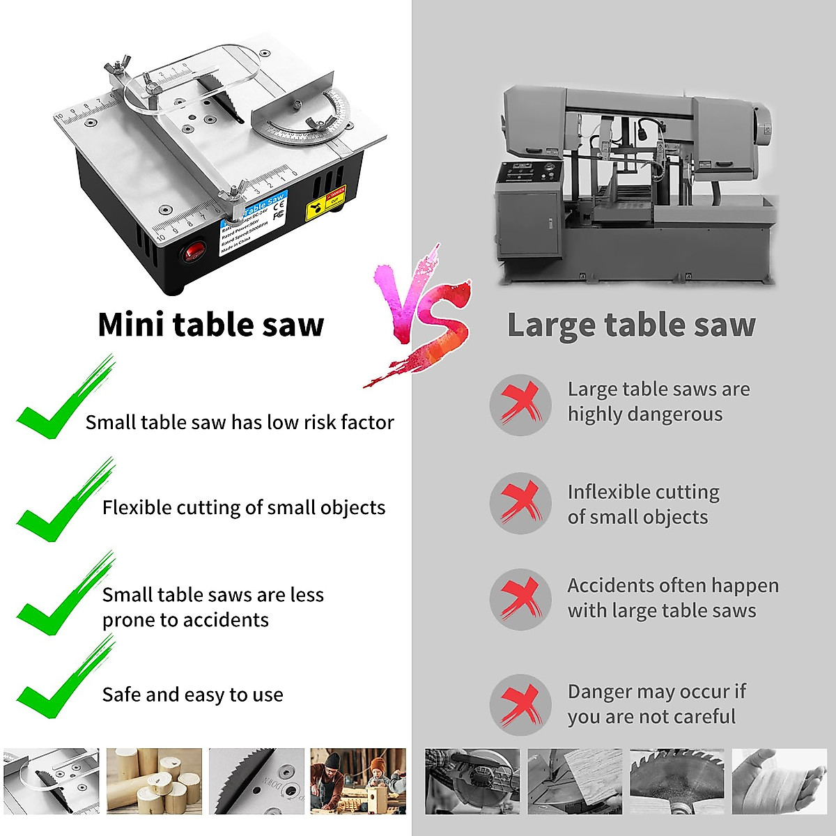 DEWIN Mini Table Saw for Crafts S3 Portable Precision Table Saw,96W mini Desktop Electric Saw 7 Speed Adjustable,DIY Model Crafts Cutting Tool for Wood Plastic Acrylic Cutting