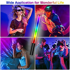 leshiou RGB Video Light Wand, Handheld Multi Color LED Photography Light Stick with Remote Control, Dimmable 2500K-6500K CRI97+ Full-Color LED Light with 2500mAh Rechargeable Battery, 12 Light Scenes