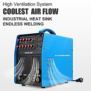 EXCELLENTEC AC DC TIG Welder/MMA/ARC/Stick/CUT Aluminum Tig Welder,200 Amp 4-in-1 Multi-functional Plasma Cutter TIG Welding Machine with Foot Pedal,Pulse Welder