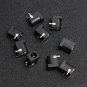 DIKAVS Breadboard-Friendly 2.1mm PCB Mounting Female DC Power Barrel Jack (Pack of 10)