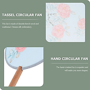 translucent round fan handheld fan silk fan with tassels handheld mini fan fans handheld large hand fan China fan Tassel Circular Fan Translucent Silk Fan Chinese style kung fu fan