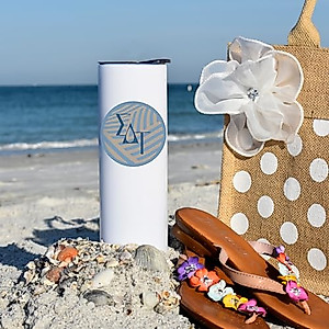 Sigma Delta Tau Stainless Steel Skinny Tumbler 20 OZ, Vacuum Double Wall Insulated Tumbler Cup, Tumbler with Lid and Straw, Gift for Coffee Water Hot Cold Drinks (Sigma Delta Tau - 13)