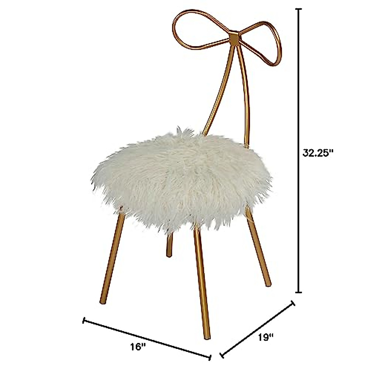 Cortesi Home Tilly Accent Chair with Bow Detail, Gold