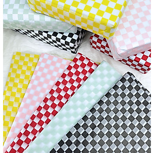 MUNILAIL 100 Sheets Checkered Tissue Paper 14 x 20 Inches Black and White Tissue Paper for Gift Bags Bulk Race Car Wrapping Paper Gift Paper Tissue for Birthday Gift Packing Crafts