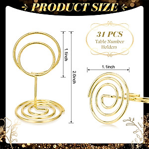 Hoemwarm 31 Sets Table Number Cards with Holders, Gold Black Table Numbers 1-30 and Head Table Holder 2 Inch Wedding Table Numbers Stand Place Card for Restaurants Party Centerpieces