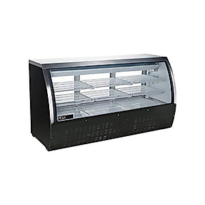 PEAKCOLD Curved Glass Refrierated Deli Case; Meat or Seafood Display Showcase; 64" W