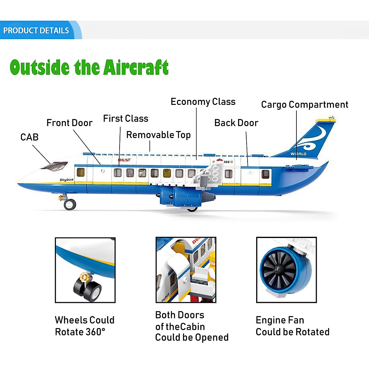 Sluban Aviation Blocks Plane Bricks Toy-Airbus (M38-B0366), 463 pieces