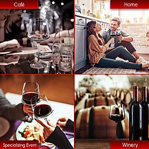 LUXBE - Crystal Wine Glasses, Set 6, 15.3 fl. oz - Small Red White Wine Glasses - 100% LeadFree Glass - 450 ml