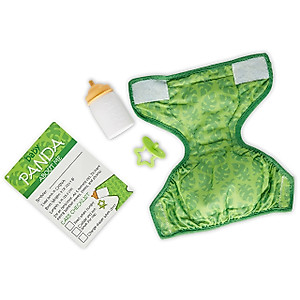 Melissa & Doug 11-Inch Baby Panda Plush Stuffed Animal with Pacifier, Diaper, Baby Bottle