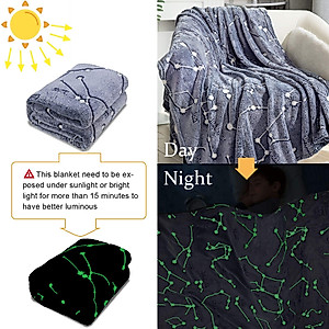 Kanguru Glow in The Dark Constellation Blanket, Christmas Thanksgiving Blanket Gifts for Birthday Kids Women Girls Boy Best Friend