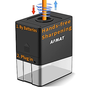 AFMAT Electric Pencil Sharpener Heavy Duty for Classroom + Fully Automatic Hands-Free Pencil Sharpener for Kids (PS13+PSA8)