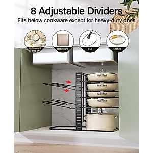 ORDORA Pots and Pans Organizer, 8 Tier with 3 DIY Methods