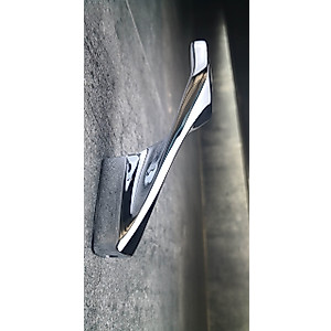 Frafuo Robe Hooks for Bathrooms-Artistic Curved Line for Solid Brass Towel Hooks-7.93 OZ Weight for Chrome Towel Hook Ensure Quality (Chrome)