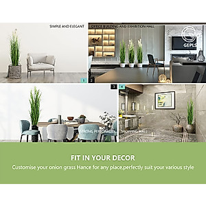 GEPLS 37.5"/90CM Faux Wheat Grass Faux Plant Onion Grass Home Decor Plants Green Shrubs Plastic Plant for Home House Office Table Bathroom Indoor Outdoor Decor Bohemian Decor (Green)