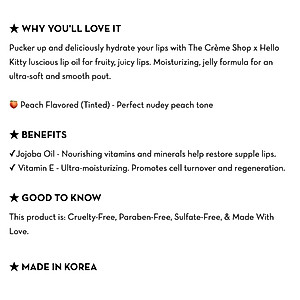 The Creme Shop x Hello Kitty Kawaii Kiss Moisturizing Lip Oil - Peach Flavored