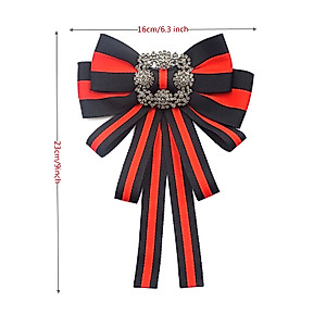 Christmas Ribbon brooch for women men bowknot costume brooches women jewelry beads accessories womens bow tie bow brooch (dk blue)