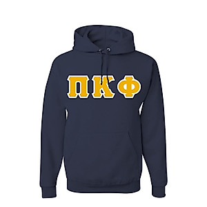 Pi Kappa Phi Twill Letter Hoodie Navy - 2XLarge