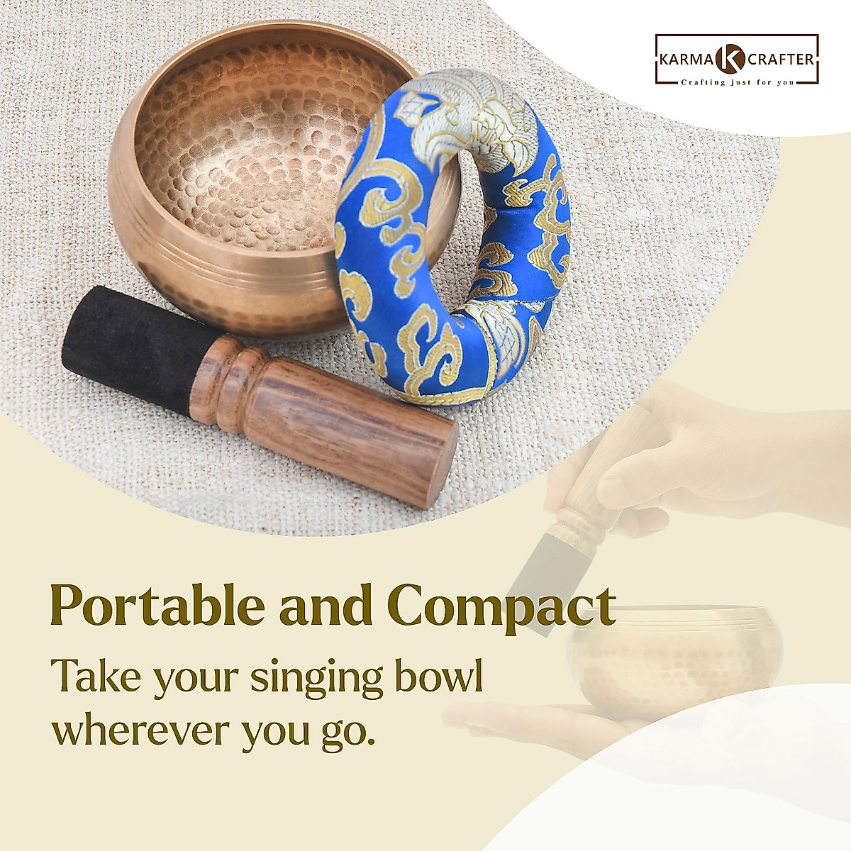 Tibetan Singing Bowl Set - 4.5” inches Sound Bowl Meditation Set - Meditation Bowl with Random Cushion and Mallet - Cuencos Tibetanos for Sound Bath and Healing