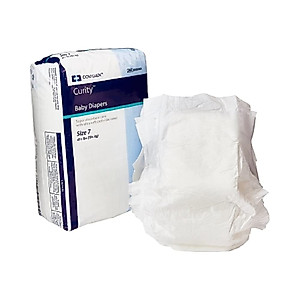 Covidien Baby Diaper Curity Tab Closure Size 7 Disposable (#80068A, Sold by Case of 128)