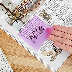 Transparent Sticky Notes 3" x 3" with Gel Pen, 6 Pads High Transparency Post Sticky Notes Clear Translucent Can Write See Through Stickers for Office School Planner Reminder Memo Supplies (6 Color)